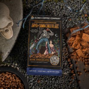 Bones Coffee Company Army Of Dark Chocolate Ground Coffee Beans, Low Acid Flavored Coffee, Made with Arabica Coffee Beans, Dark Roast Gourmet Coffee (12 oz)