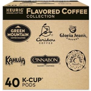 keurig flavored coffee pods collection variety pack, single-serve coffee k-cup pods sampler, 40 count