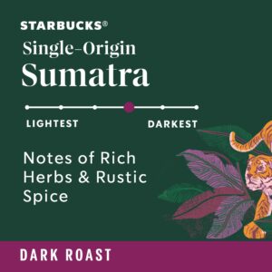 Starbucks K-Cup Coffee Pods, Dark Roast Coffee, Sumatra, 100% Arabica, 1 box (32 pods)