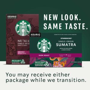 Starbucks K-Cup Coffee Pods, Dark Roast Coffee, Sumatra, 100% Arabica, 1 box (32 pods)