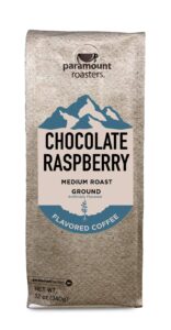 paramount roasters chocolate raspberry flavored coffee – 100% arabica, ground coffee, 12oz bag, by paramount coffee company