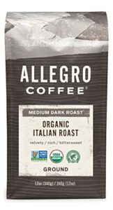 allegro coffee organic italian roast ground coffee, 12 oz