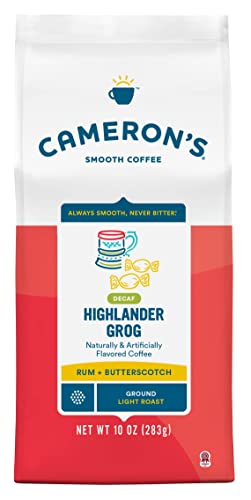 Cameron's Coffee Roasted Ground Coffee Bag, Flavored, Decaf Highlander Grog, 10 Ounce