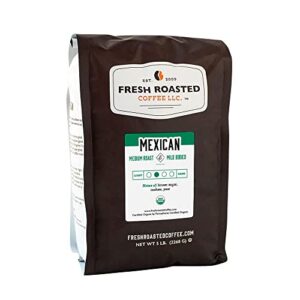 fresh roasted coffee, organic mexican, 5 lb (80 oz), medium roast, mold & mycotoxin tested, kosher, whole bean