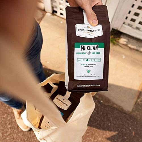 Fresh Roasted Coffee, Organic Mexican, 5 lb (80 oz), Medium Roast, Mold & Mycotoxin Tested, Kosher, Whole Bean