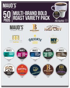 dark roast coffee variety pack, 50ct. solar energy produced recyclable single serve dark roast coffee pods variety pack - 100% arabica coffee california roasted, kcup compatible