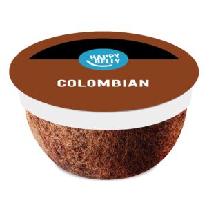 amazon brand - happy belly colombian coffee pods (medium roast), compatible with k-cup brewer, 96 count