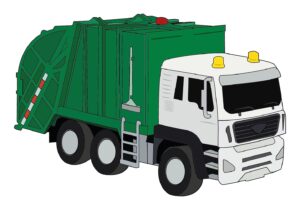 vinyl decoration multicolored rear loader solid waste collection vehicle design kids bedroom nursery wall decal - 18" x 28" home living room garbage truck art adhesive wall decor sticker