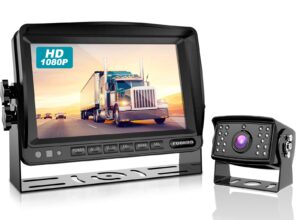 fookoo Ⅱ hd backup camera system kit,7''1080p reversing monitor+ip69 waterproof rear view camera,sharp ccd chip, 100% not wash up,truck/semi-trailer/box truck/rv (fhd1-wired)