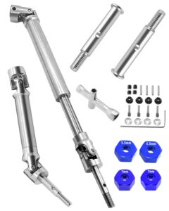 hopsuprc stainless steel rear drive shaft cvd & front axles upgrades part for 1/10 slash 2wd vxl/rustler 2wd vxl/stampede 2wd vxl/hoss 2wd vxl (upgrades more powerful) silver