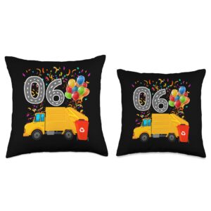 Garbage Truck Dumpsters Bin Birthday Pun Happy O6 Birthday Rear Loader Garbage Truck Throw Pillow, 16x16, Multicolor