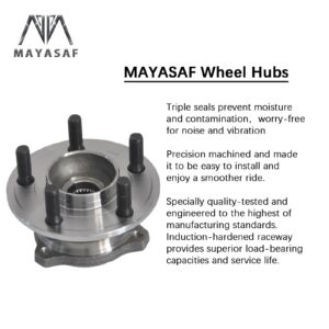 MAYASAF 512301 Rear Wheel Hub & Bearing Assembly 5 Lugs for Chrysler 300 2005-09, 2008 for Dodge Challenger, 06-12 Charger, 05-08 Magnum