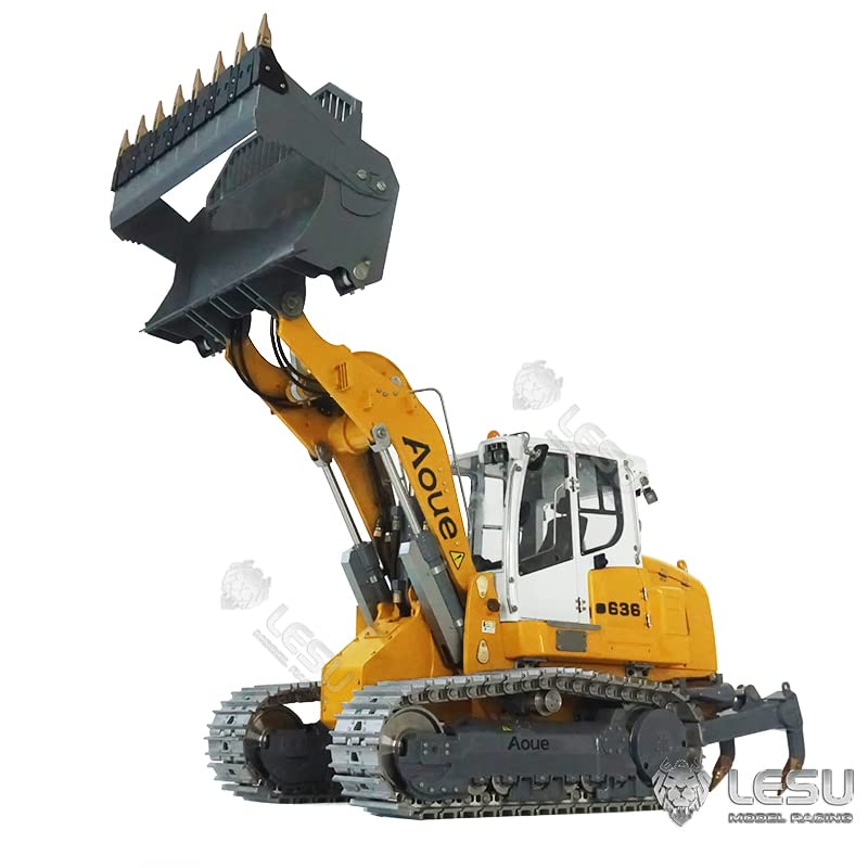 LESU Metal 1/14 RC Hydraulic Crawler Loader for 636 Upgraded Assembled Pl18Ev Lite Radio Truck with Openable Bucket Rear Hook Hobby Grade Model