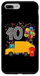 iphone 7 plus/8 plus happy 10 birthday rear loader garbage truck case