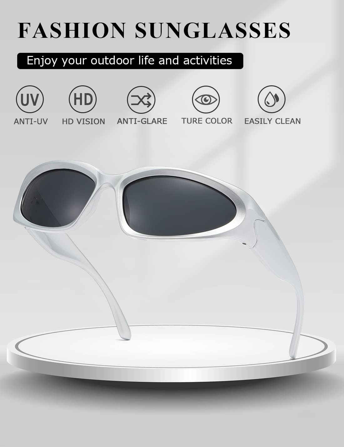 kimorn Y2K Wrap Around Polarized Sunglasses Womens men Swift Oval Fashion Sport Shades Sun Glasses K1273