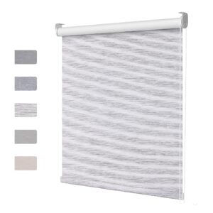 boolegon blackout roller shades for windows, jacquard fabrics pull down room darkening roller window shades for home, easy install uv protect roller blinds living room bedroom,white,62" w x 90" h