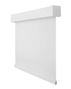 calyx interiors blackout roller shade with valance, thermal insulating blind, cordless, 22" w x 60" h, simple white