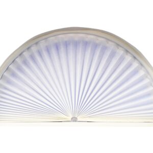 Redi Shade No Tools Original Arch Light Filtering Pleated Fabric Shade White, 72 in x 36 in