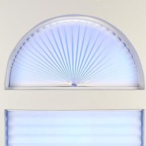 Redi Shade No Tools Original Arch Light Filtering Pleated Fabric Shade White, 72 in x 36 in