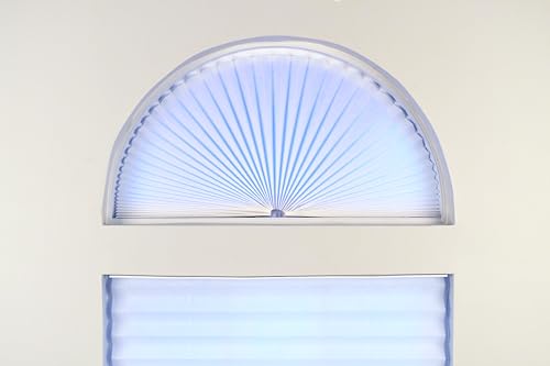 Redi Shade No Tools Original Arch Light Filtering Pleated Fabric Shade White, 72 in x 36 in