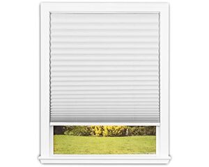 redi shade no tools easy lift trim-at-home cordless pleated light blocking fabric shade white, 30 in x 64 in, (fits windows 19 in - 30 in)