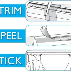 Redi Shade No Tools Easy Lift Trim-at-Home Cordless Pleated Light Blocking Fabric Shade White, 30 in x 64 in, (Fits windows 19 in - 30 in)