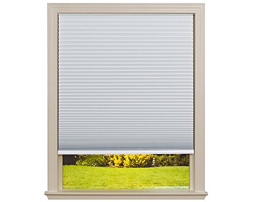 Redi Shade No Tools Easy Lift Trim-at-Home Cordless Cellular Blackout Fabric Shade White, 30 in x 64 in, (Fits windows 19 in - 30 in)