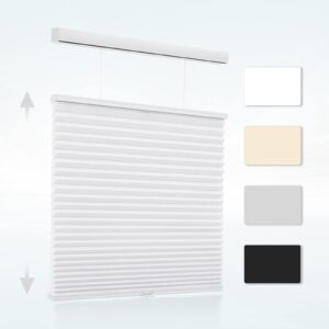 myshade top down bottom up shades light filtering shades cordless blinds for indoor windows honeycomb cellular sheer window blinds & shades easy to install 36" w x 72" h (white)