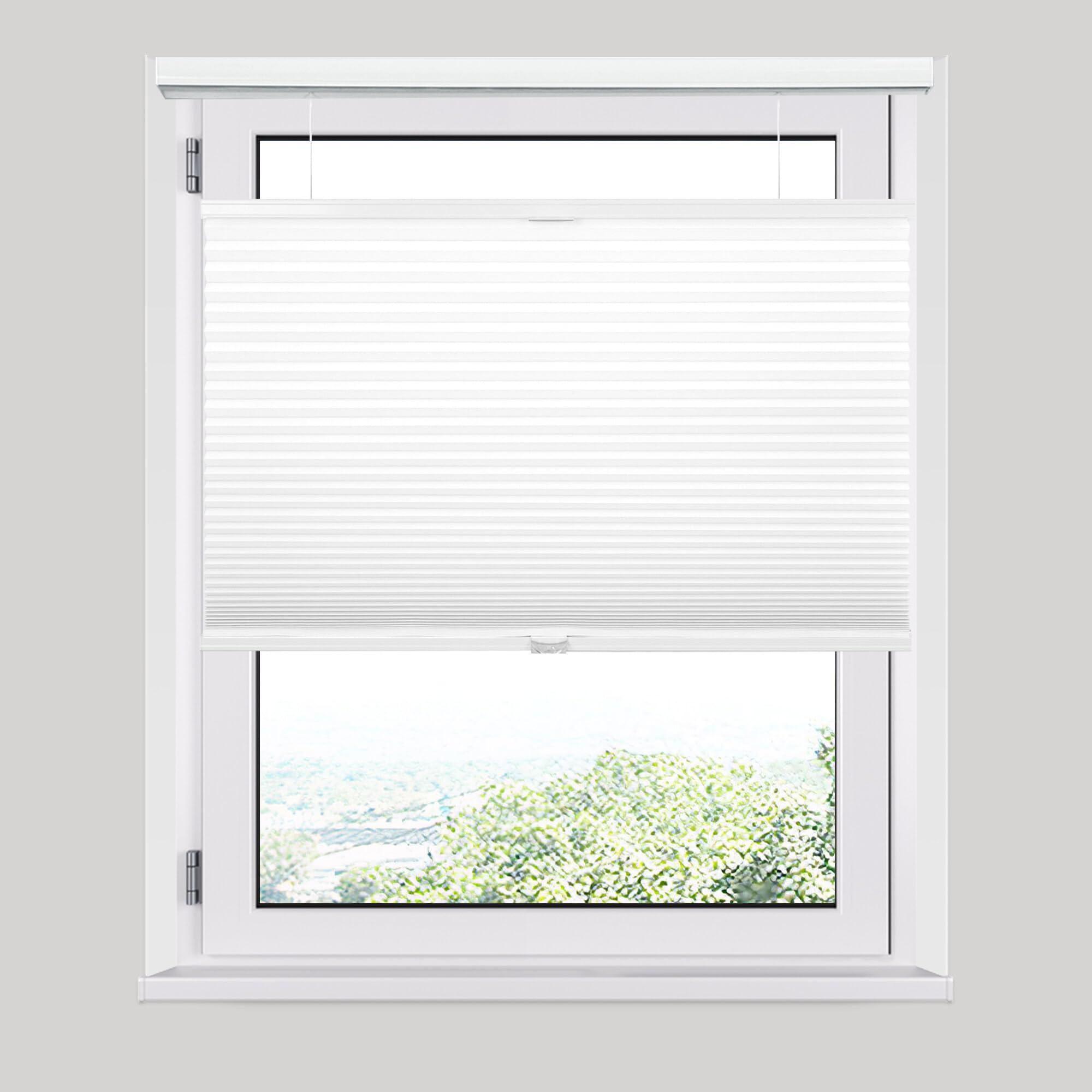 Allesin Top Down Bottom Up Cellular Shades,Blackout Cellular Shades Noise Reduction,Cordless Cellular Shades Room Darkening Honeycomb Shades,Blackout (White,32"x64") Easy to Install