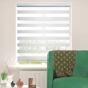 shadesu custom size zebra blinds zebra blind for window privacy light filtering shades (non cordless) (maxium height 72inch) (white color)(width 52 inch)