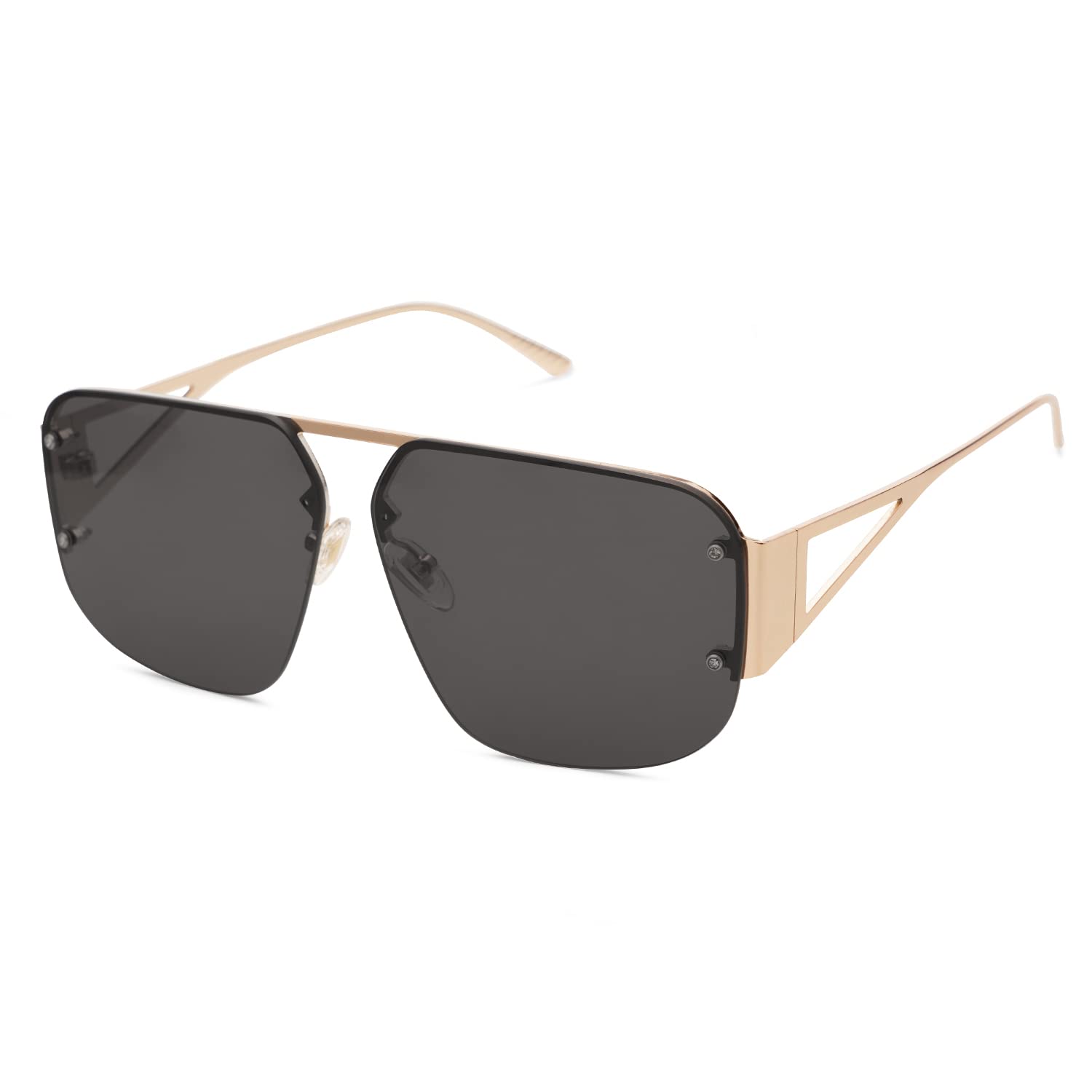 SOJOS Trendy Aviator Sunglasses Mens Womens Retro Metal Rimless Frame Shades Lentes De Sol Para Mujer SJ1192 Gold