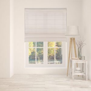 arlo blinds cordless fabric roman shades light filtering window blinds, color: pebble beach, size: 36" w x 60" h