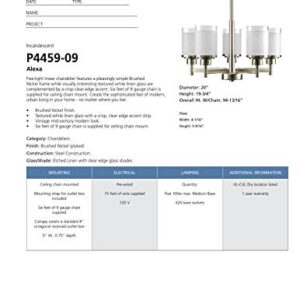 Progress Lighting P4459-09 Alexa Chandeliers, 20-Inch Diameter x 19-13/16-Inch Height, Nickel