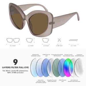 TYA Oversized Sunglasses for Women Fashion Oval Futuristic Chunky Sunglasses Cat-Eye Rectangular Shades Glasses Eyeglasses