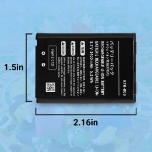 Xahpower New 3DS Battery Pack, 1400mAh Replacement Rechargeable Lithium-ion Battery KTR-003 Compatible with Nintendo New 3DS