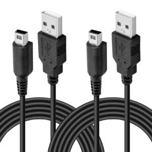 coomoors dsi charger,1.2m/4ft 3ds 2ds lite charger cable power usb charging cord for compatible with nintendo new 3ds/3ds xl/2ds/2ds xl/dsi xl lite black wall charger and car charger(2 pack)