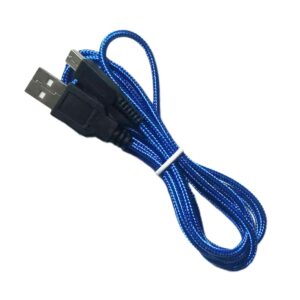 Zigmoon hair Braided 5FT USB Charger Cable for 3DS Power Charging Lead Compatible with Nintendo New 3DS XL/New 3DS/3DS XL,3DS,New 2DS XL,New 2DS/2DS XL/2DS,DSi/DSi XL - Blue