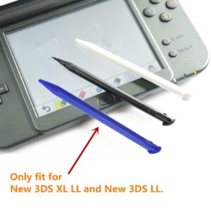 XHBTS 3 Pcs Plastic Replacement Touch Screen Stylus Pen, Compatible with Nintendo New 3DS XL, New 3DS LL (Black)