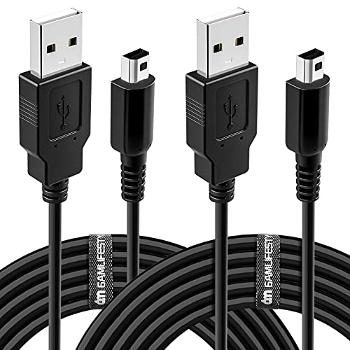 6amLifestyle [2 Pack 4FT 3DS 2DS DSi Charger Cable Power USB Charging Cord Compatible with Nintendo New 3DS XL/New 3DS/ 3DS XL/ 3DS/ New 2DS XL/New 2DS/ 2DS XL/ 2DS/ DSi/DSi XL, Black