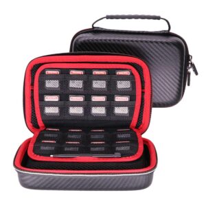 vseer carrying case for new nintendo 3ds xl / new 2ds xl, hard protective shell travel case for nintendo 3ds/3ds xl/new 3ds/new 3ds xl- [black/red]