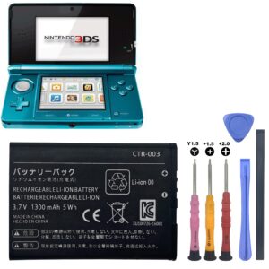 cenifenx 3ds battery, ctr-003 3.7v 1300mah replacement for nintendo 3ds 2ds new 2dsxl game player battery, with repair tool kit (not for nintendo new 3ds)