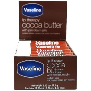 vaseline lip w/o backer card cocoa - 12 pack box