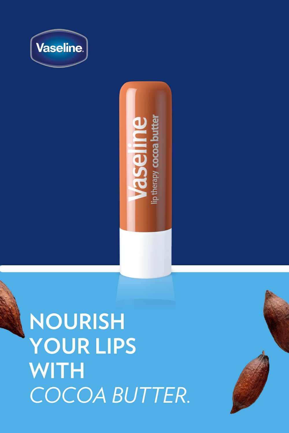 Vaseline Lip w/o Backer Card Cocoa - 12 Pack Box