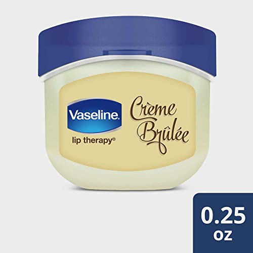 Vaseline Lip Therapy Creme Brulee Mini, White Petrolatum, Advanced Moisturizer, Relieves Dull and Dry Skin, Mini Vaseline Petroleum Jelly, Soft & Smooth Vaseline Lips (Pack of 6-0.25 Oz Ea) 