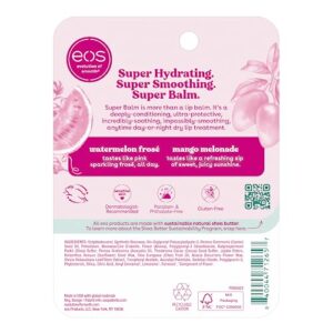 eos 24H Moisture Super Balm- Watermelon Frosé & Mango Melonade, Lip Mask, Day or Night Lip Treatment, Made for Sensitive Skin, 0.35 fl oz, 2-Pack