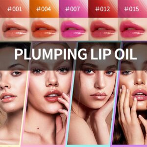 Hydrating Lip Glow Oil, Moisturizing Lip Glow Oil, Nourishing Glossy Transparent Lip Oil, Plumping Lip Oil, Lip Balm, Non-sticky Tinted Toot Lip Balm for Lip Care (RASPBERRY) 0.2 OZ