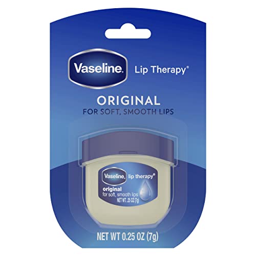 Vaseline Lip Therapy Original – Mini Vaseline Lip Balm, Hydrating Petroleum Jelly, Clear Lip Gloss, Travel-Size, 0.25 Oz Ea (Pack of 4)