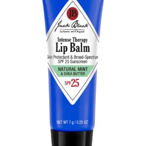 Jack Black Intense Therapy Lip Balm, 0.25-Oz. – Natural Mint & Shea Butter, SPF 25 Sun Protection, Lip Moisturizer, Hydrating Lip Balm with SPF, Long Lasting Treatment