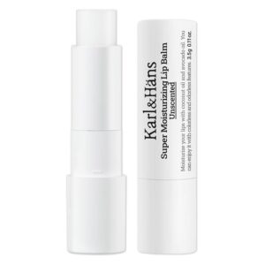 karl&hans super moisturizing lip balm - unscented with coconut & avocado oil for lip repair and care, soothes and hydrates dry lips with natural and nourishing formula - 1 count