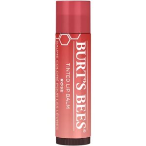 Burt's Bees Lip Tint Balm with Long Lasting 2 in 1 Duo Tinted Balm Formula, Color Infused with Deeply Hydrating Shea Butter for a Natural Looking Buildable Finish, Petal Rose (2-Pack)